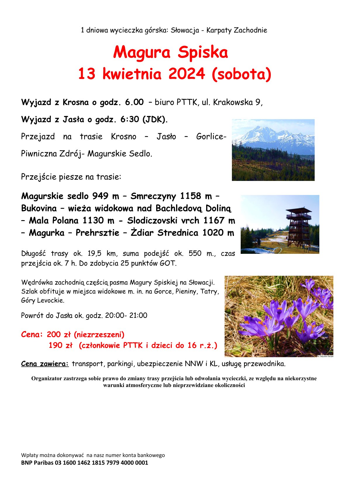 Magura Spiska 13.04.2024r – PTTK oddział Jasło