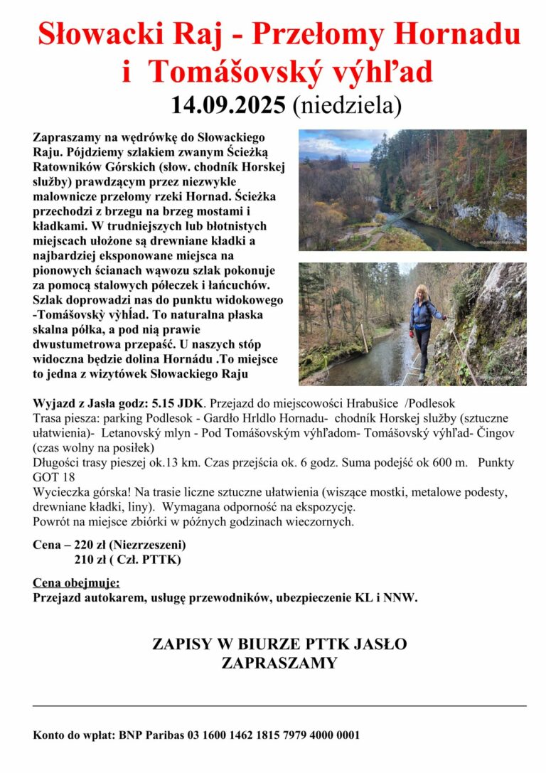 Słowacki Raj 14.09.2025 (1) – PTTK oddział Jasło
